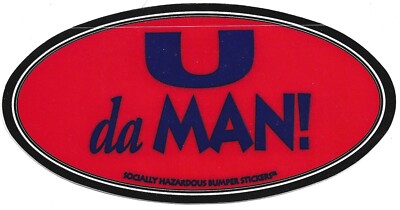VINTAGE SOCIALLY U DA MAN! 90'S 7" BUMPER STICKER FREE SHIPPING! | eBay