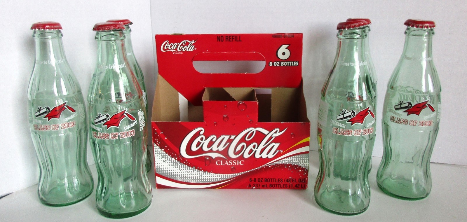 Coca Cola Class Of 2003 Graduation 6 Pack 8 oz Bottle with Carton Empty ...