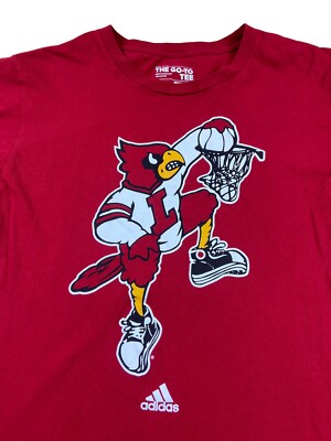 mens louisville cardinals Adidas Basketball Dunking Cardinal Bird Red T ...