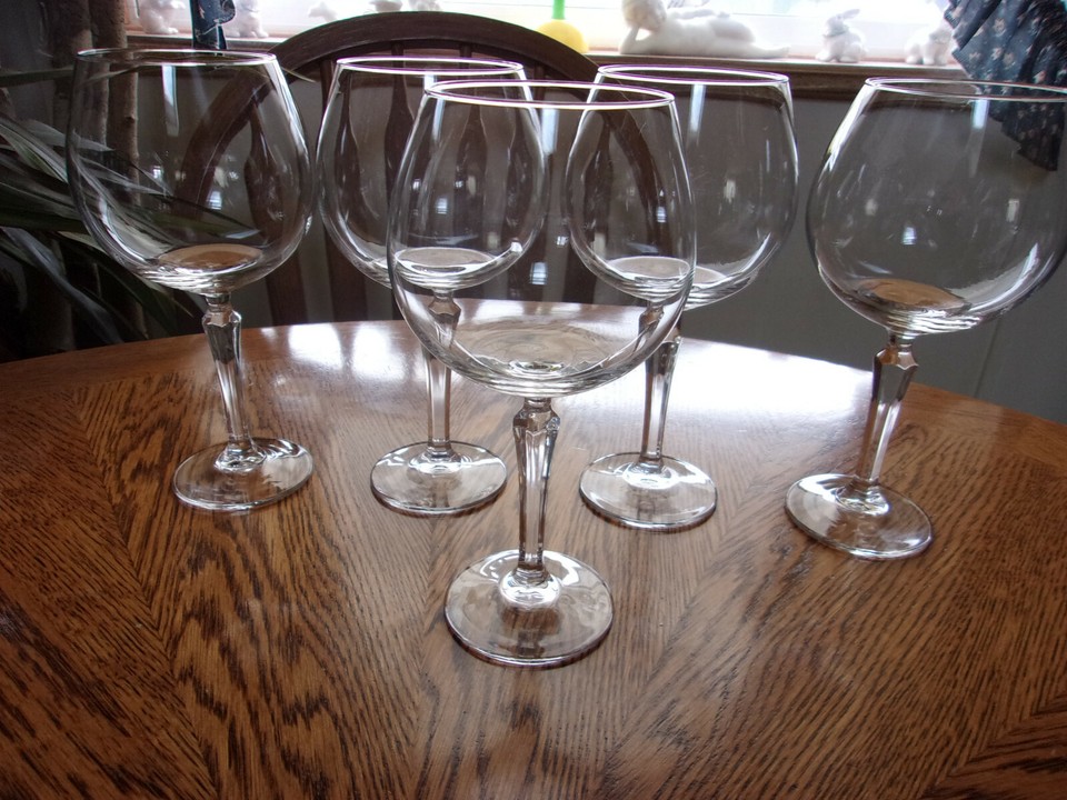 Wine Blown Crystal Multi-Sided Stem - Set of 5 | eBay