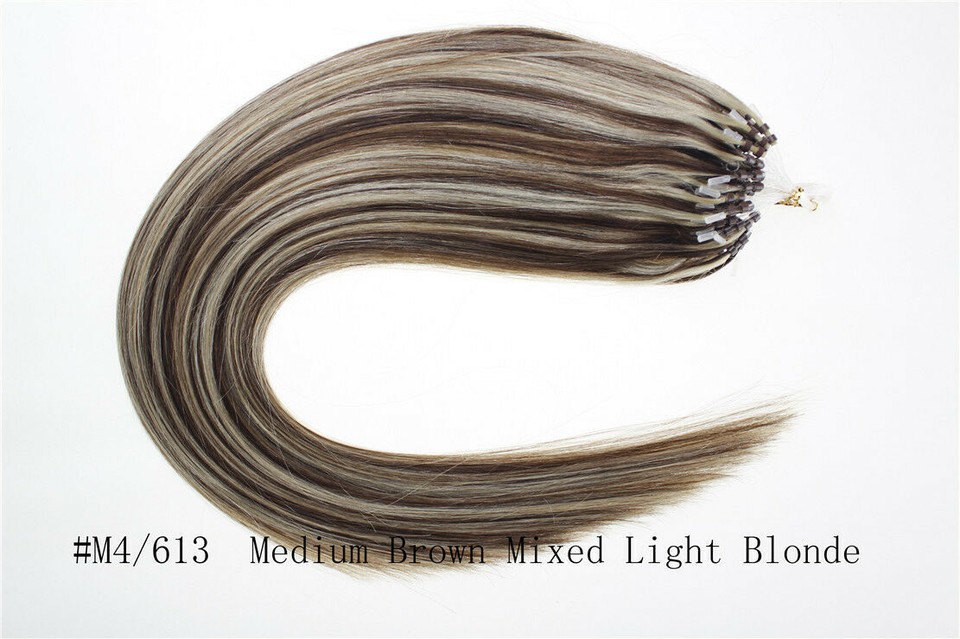 Micro Beads Hair Extensions Micro Ring Loop Tip Remy Human Hair Full ...