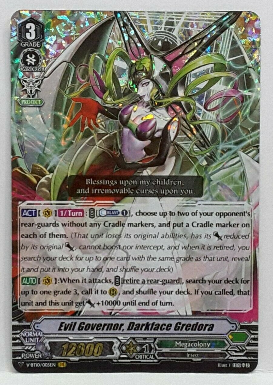 Cardfight Vanguard Evil Governor, Darkface Gredora V-BT10/005EN VR ...
