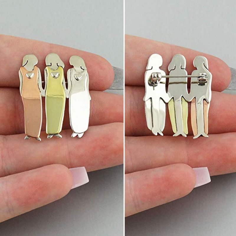 Lovely Sister Brooch Two-Six Sisters Pin Best Brooches for Family Women ...