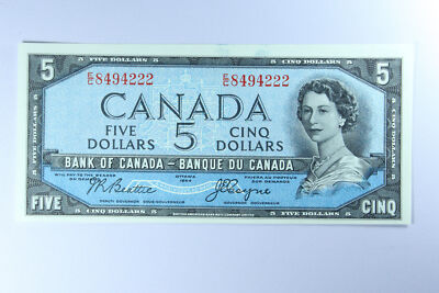 Canada 1954 $5 "Devils Face" Bank Note Beattie Coyne BC-31B UNC | eBay