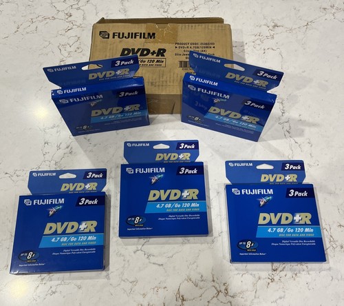 Lot Of 5 Fujifilm DVD +R 3 Pack 4.7 GB/Go 120 Min Data Brand New ...