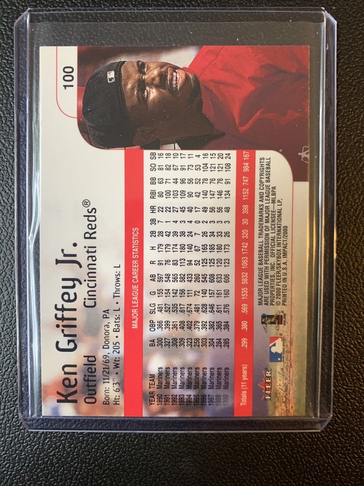 2000 Fleer Impact Ken Griffey Jr. Baseball Card Cincinnati Reds HOF ...