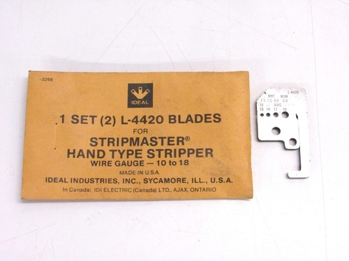 IDEAL STRIPMASTER WIRE STRIPPERS REPLACEMENT BLADE SET, 10 to 18 AWG, L ...