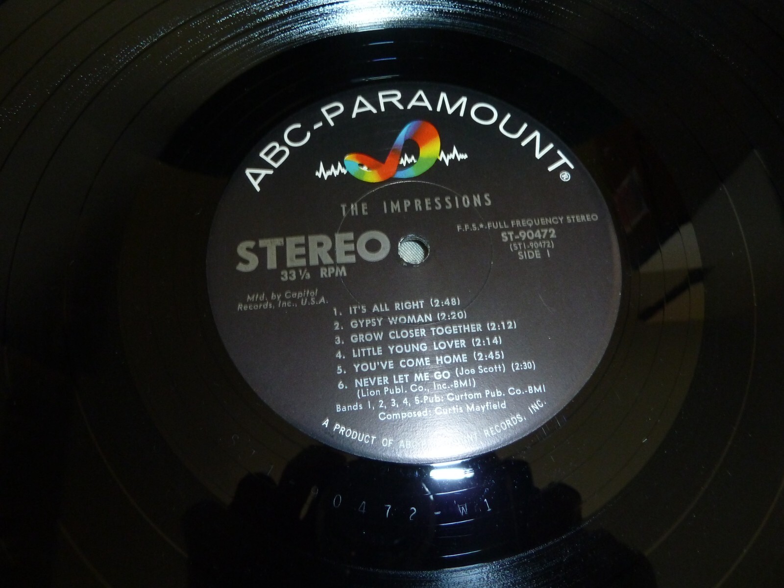 1963 vintage 33 lp vinyl record the impressions ABC par 405 EXCELLENT ...