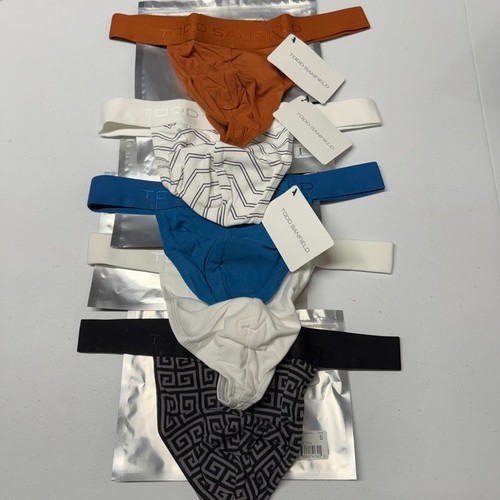 Todd Sanfield Thong men's Small LOT OF 5 White Blue Orange Gray NEW NWT ...