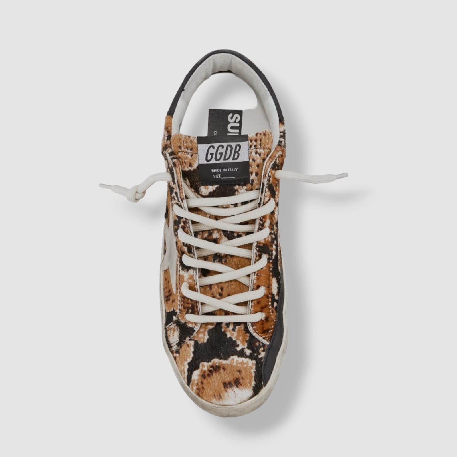 $601 Golden Goose Women's Brown Superstars Snake Sneakers Shoes Size US ...