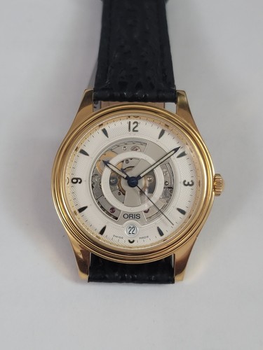 Vintage ORIS Skeleton 7481 Silver Dial Date Automatic 35mm Men's Watch ...