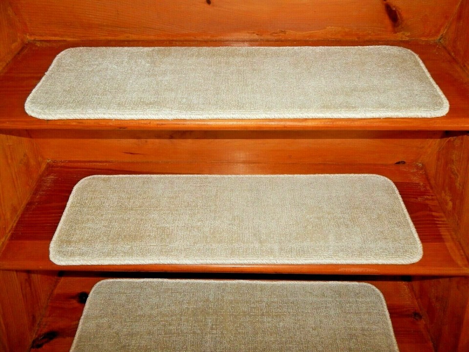 13 = Step 9" x 30" + Landing 30" x 30" Stair Treads Woven Wool Carpet ...