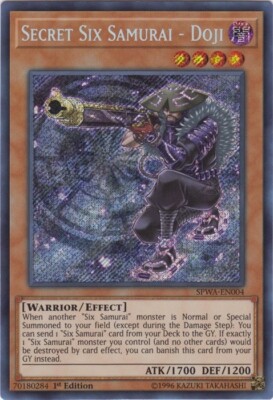 Yugioh! LP Secret Six Samurai - Doji - SPWA-EN004 - Secret Rare - 1st ...