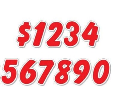 11 PACKS CAR DEALER 6 1/4" INCH VINYL DIE CUT WINDOW NUMBER STICKERS ...
