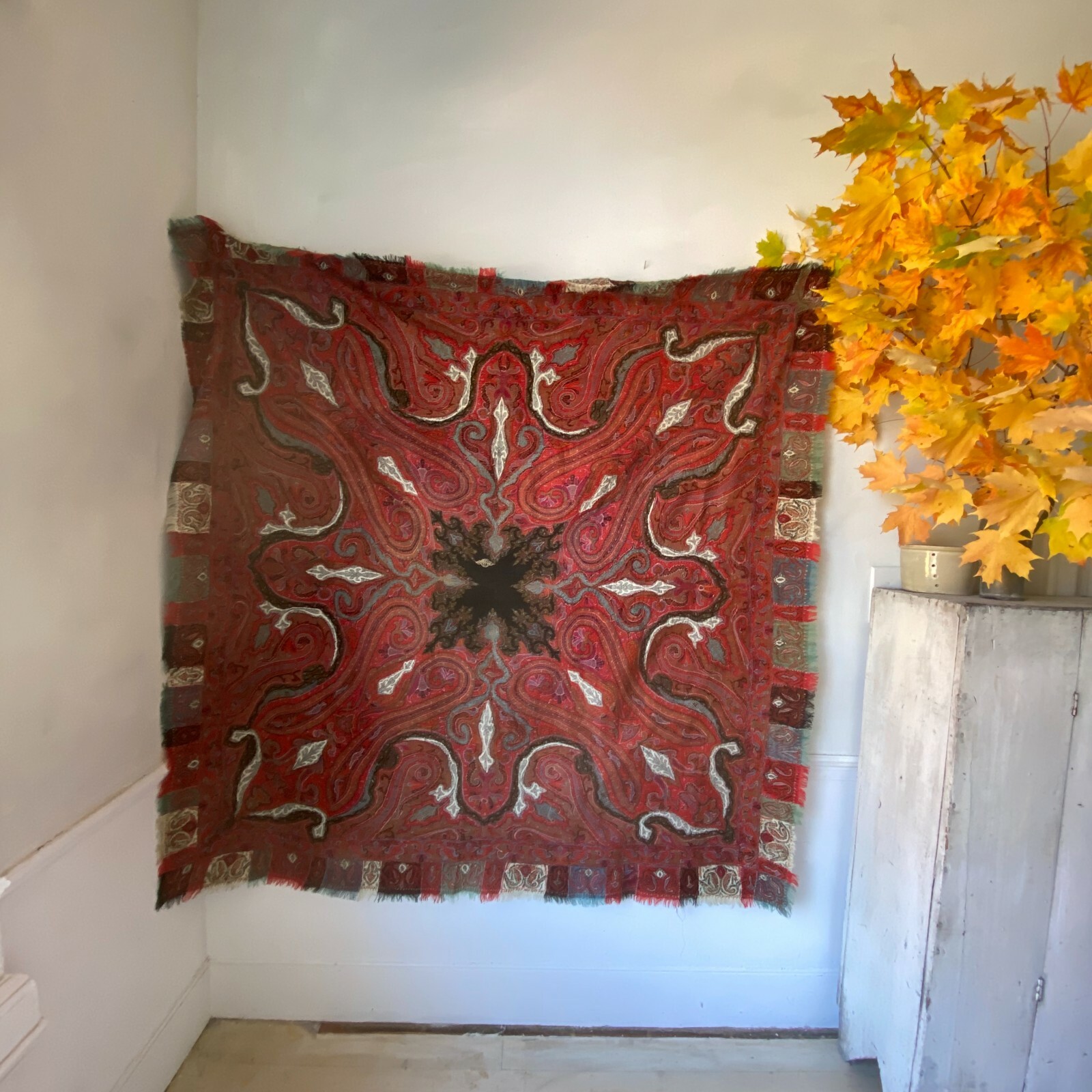 Antique paisley shawl 19th century design antique textile HAND ...