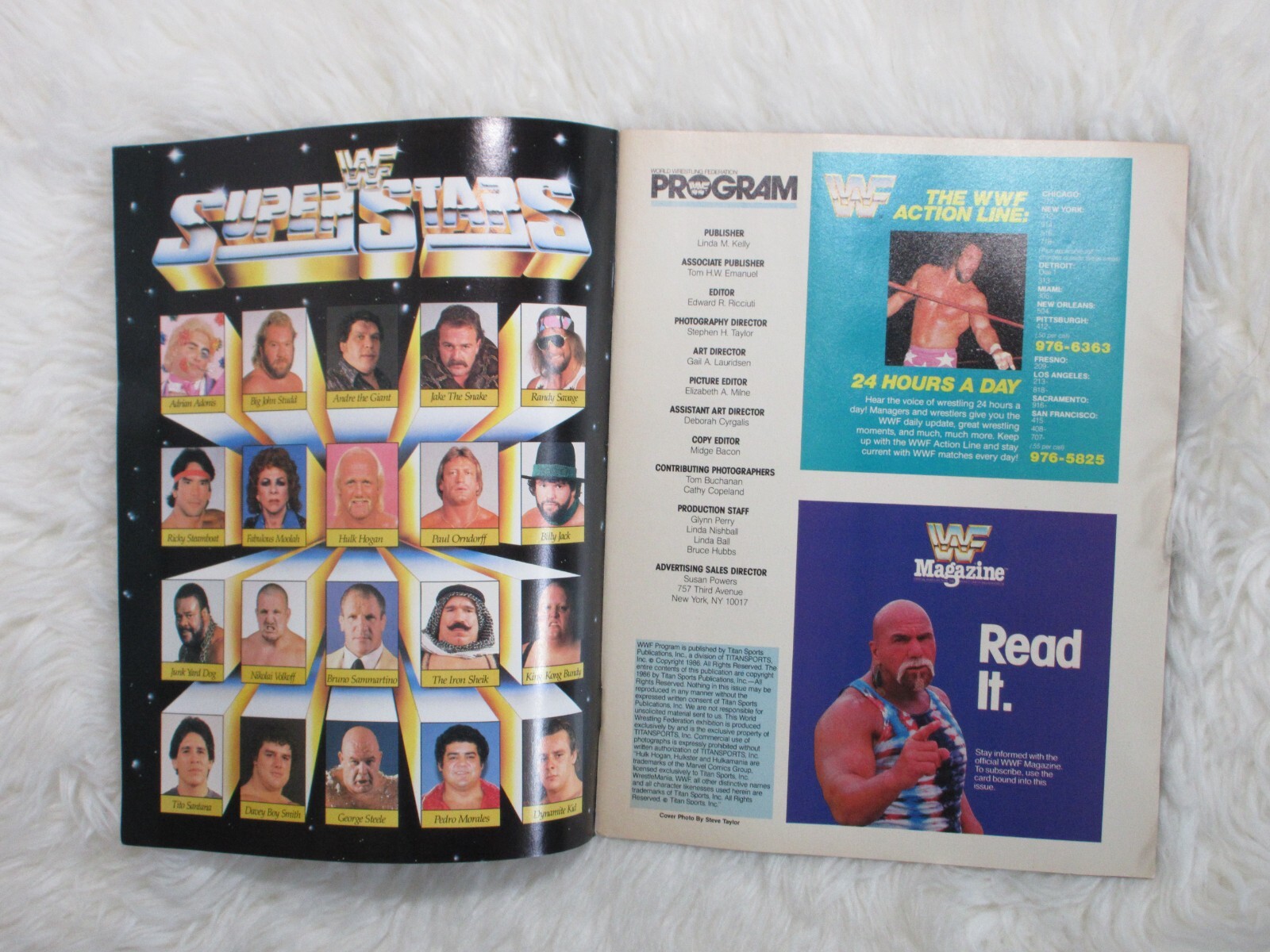 *NEAR MINT* WWF Event Program Volume 140 1986 Hulk Hogan Cowboy Bob ...