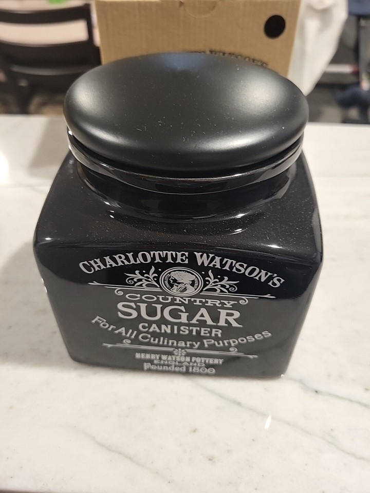 Charlotte Watson's Pottery Ceramic Canisters Sugar Black | eBay