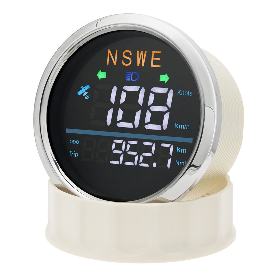 85mm LCD Digital GPS Speedometer Knots Km/H With Turning light For Boat ...