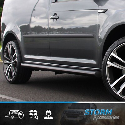 FOR SWB VW CADDY 2004-2020 ANGULAR 60MM SIDE BARS STYLING STEPS PAIR IN ...