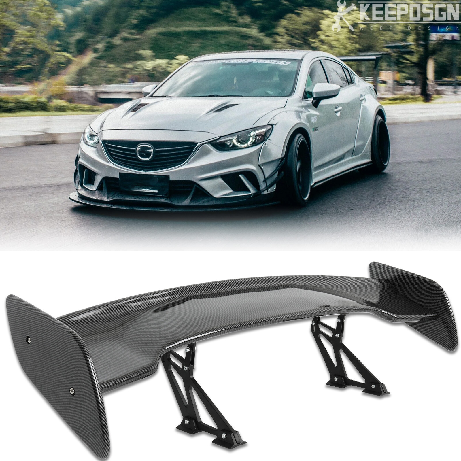 For Mazda 6 Mazda6 46" Rear Trunk Spoiler Racing Sport GT Wing Carbon ...