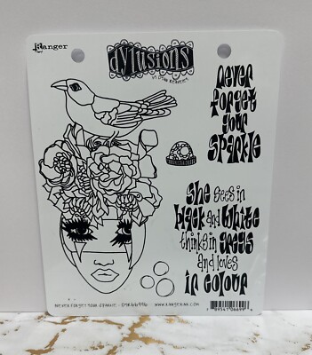 Ranger Dylusions "NEVER FORGET YOUR SPARKLE" DYR 66996 Rubber Stamp Set ...