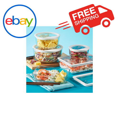 Pyrex 10-Piece Ultimate Glass Food Storage Set – BPA-Free Lids & Oven ...