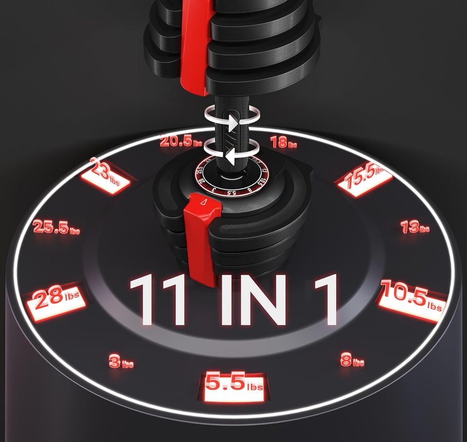 Adjustable Dumbbell 28LBS Adjustable Dumbbell Fast Adjust Dumbbell ...