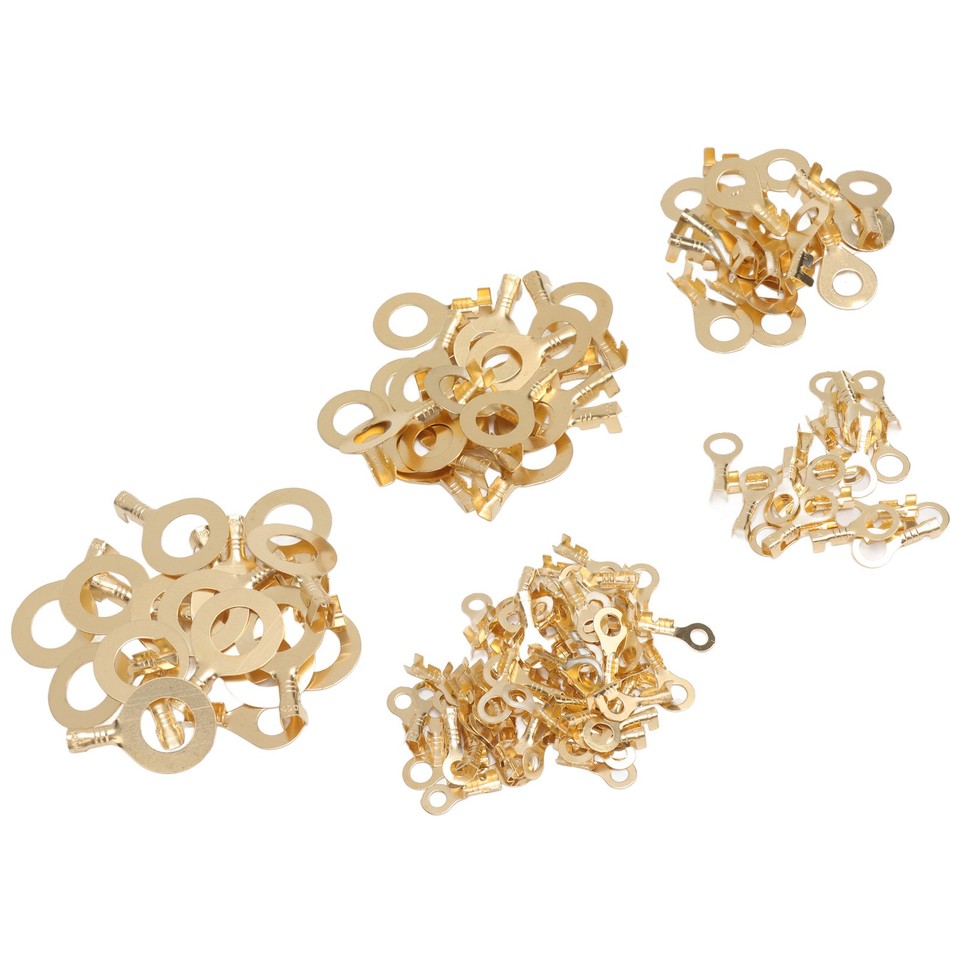 150PCS Brass Ring Terminals Assortment for Electric Wiring M3-M10 ...