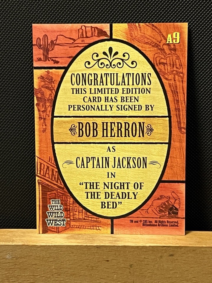 2000 Rittenhouse The Wild, Wild West Season One Autograph card A9 Bob ...