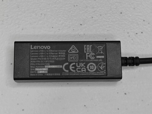 OEM Lenovo Network Adapter USB-C Ethernet LAN FRU/PN 03x7456 Model PN ...
