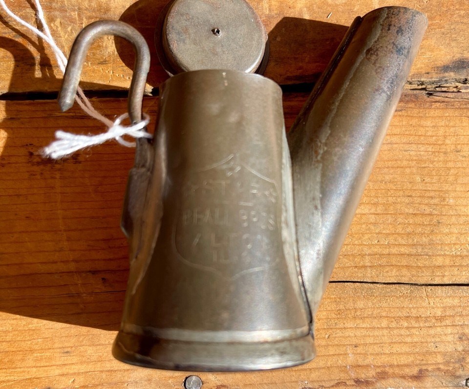 Antique Mining Star Beall Brothers Tin “Teapot” Oil Cap Lamp | eBay