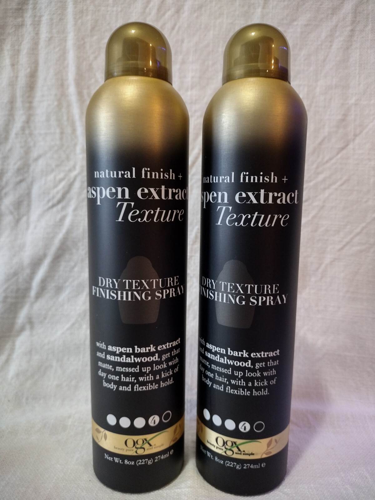 2 OGX Aspen Extract Dry Texture Finishing Spray 8oz ea matte messy ...