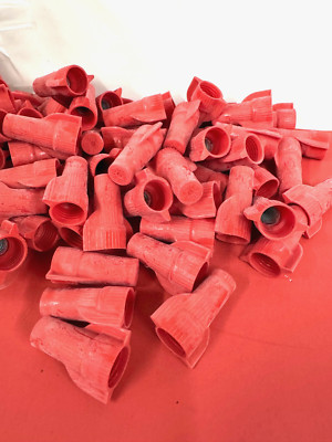 100-PK RED Wing Wire Connectors Screw-On Twist Nuts 10-18AWG NEW Holub ...