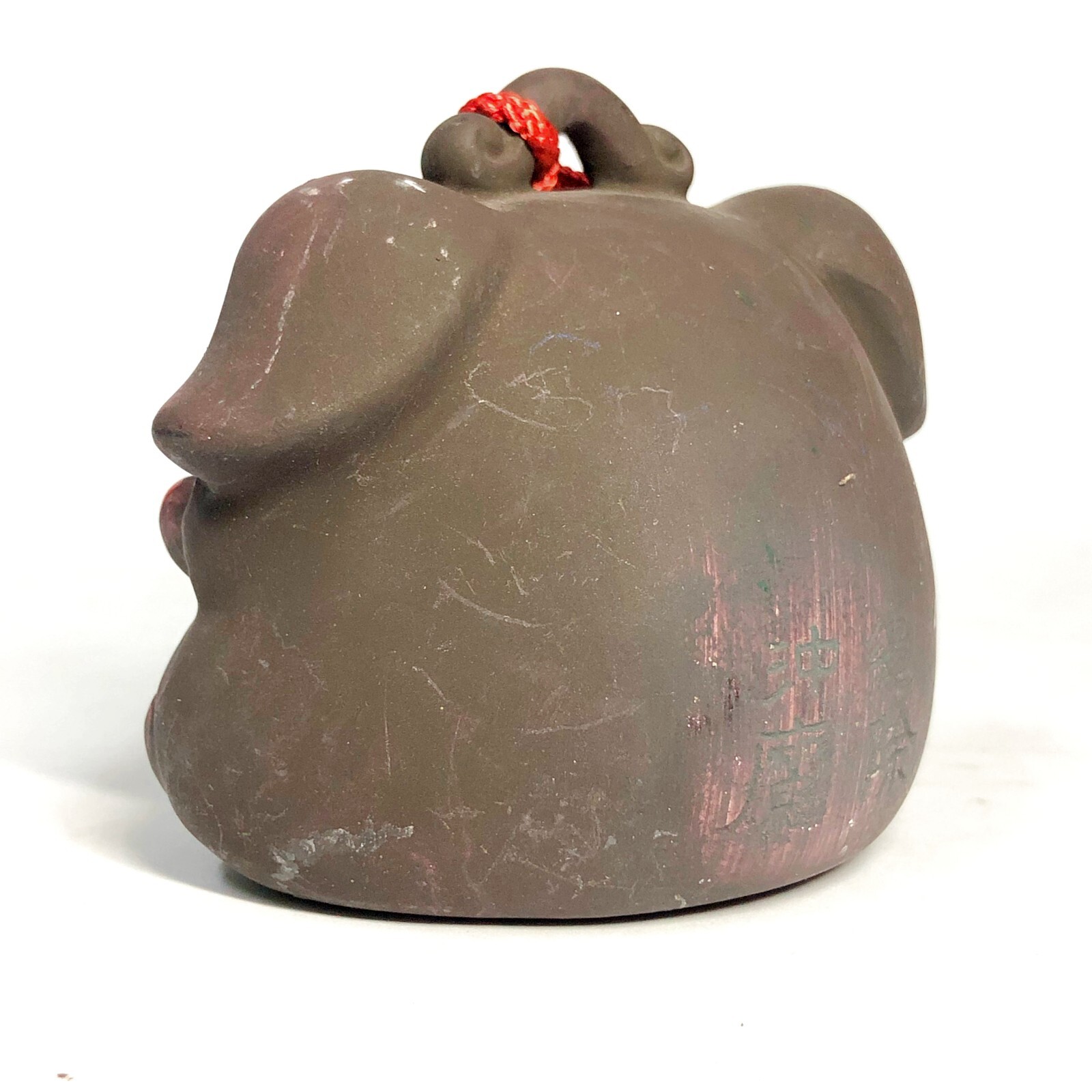 Japanese Clay Bell Dorei Okinawa Shisa Foo Lion Dog Art Oni Head Mask ...