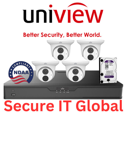 UNV 4x4MP IP Turret Cameras 8Ch 8MP NVR 2TB NDAA Uniview Network ...