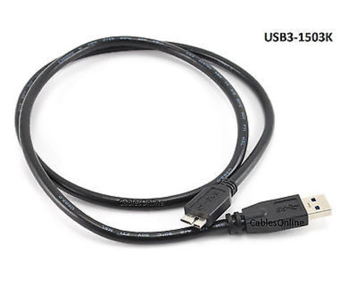 3ft Black USB 3.0 Super Speed Type-A to Micro-B Cable, CablesOnline ...