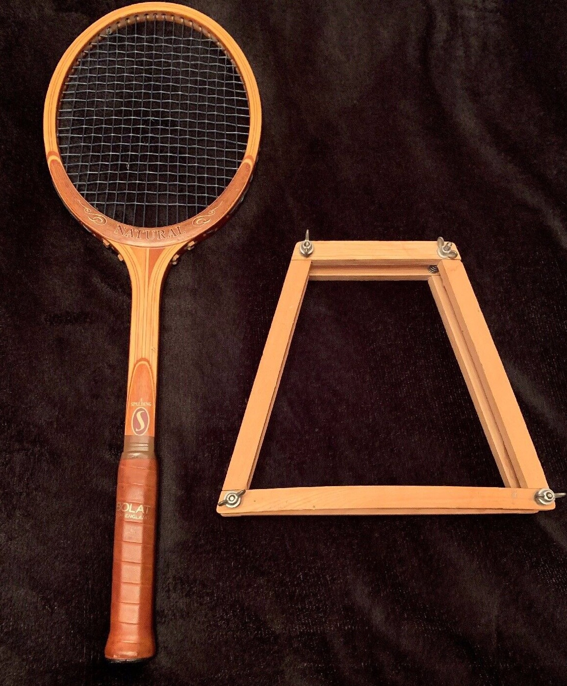 SPALDING NATURAL Wood Tennis Racquet With Head Guard - Made In BELGIUIM ...