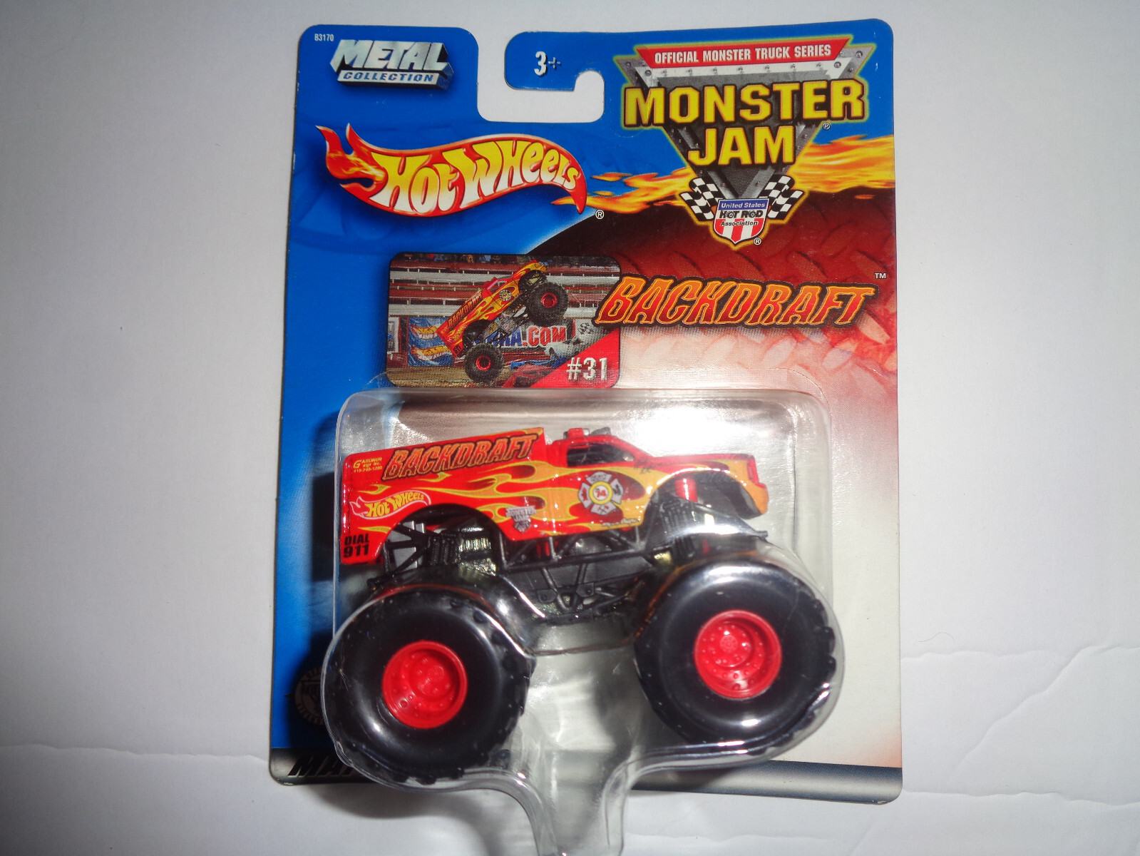 Hot Wheels Monster Jam Monster Truck 2002 BackDraft Metal Collection 1/ ...