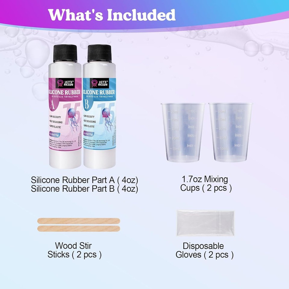 Silicone Mold Making Kit Liquid Rubber Clear Mold Maker For Resin Resin ...