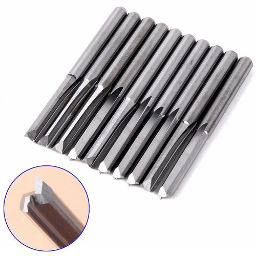 10Pcs 1/8 Shank Carbide Straight 2-flute End Mill Cutter CNC Router ...