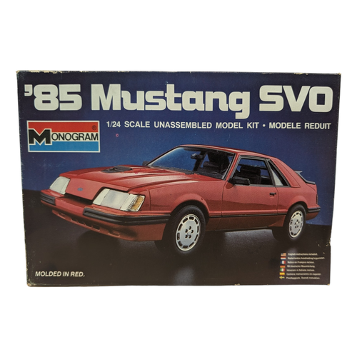 1984 Monogram '85 Mustang SVO Model Kit 1:24 Scale Red 2243 Complete ...