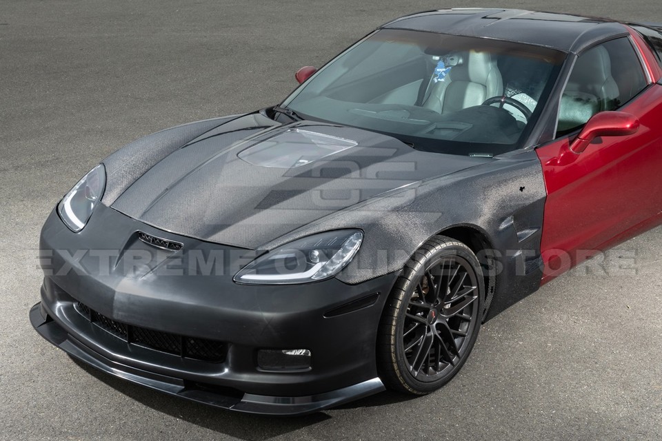 For 05-13 Corvette C6 Z06 | C6 ZR1 Style Primed Full Front Bumper Cover ...