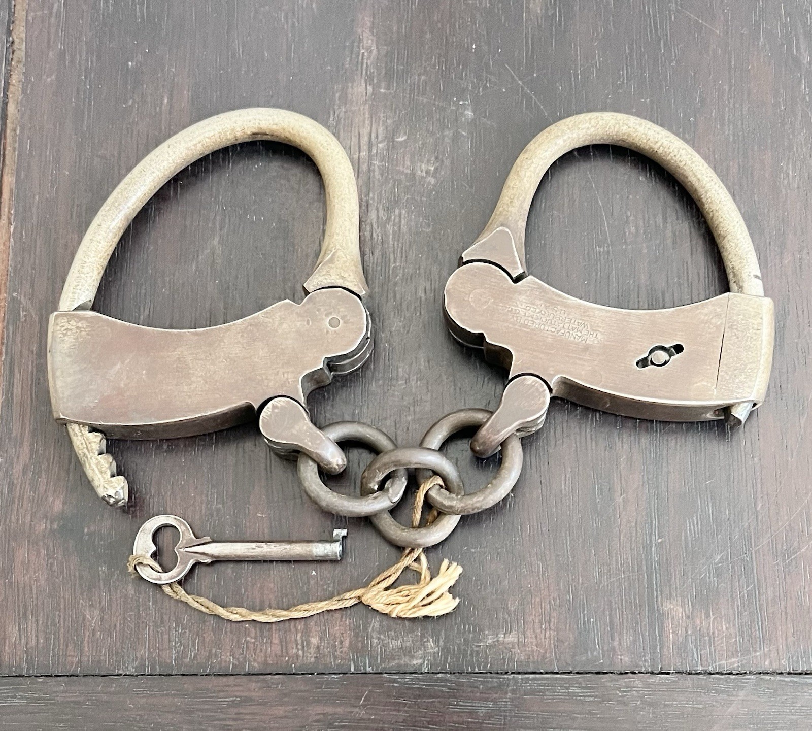 Rare Antique Late 19th C Pair Of Original Mattatuck Co. USA Handcuffs ...