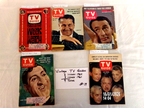 VINTAGE TV GUIDE-6 ISSUES 1964 AND 3 ISSUES 1961 (#19) | eBay