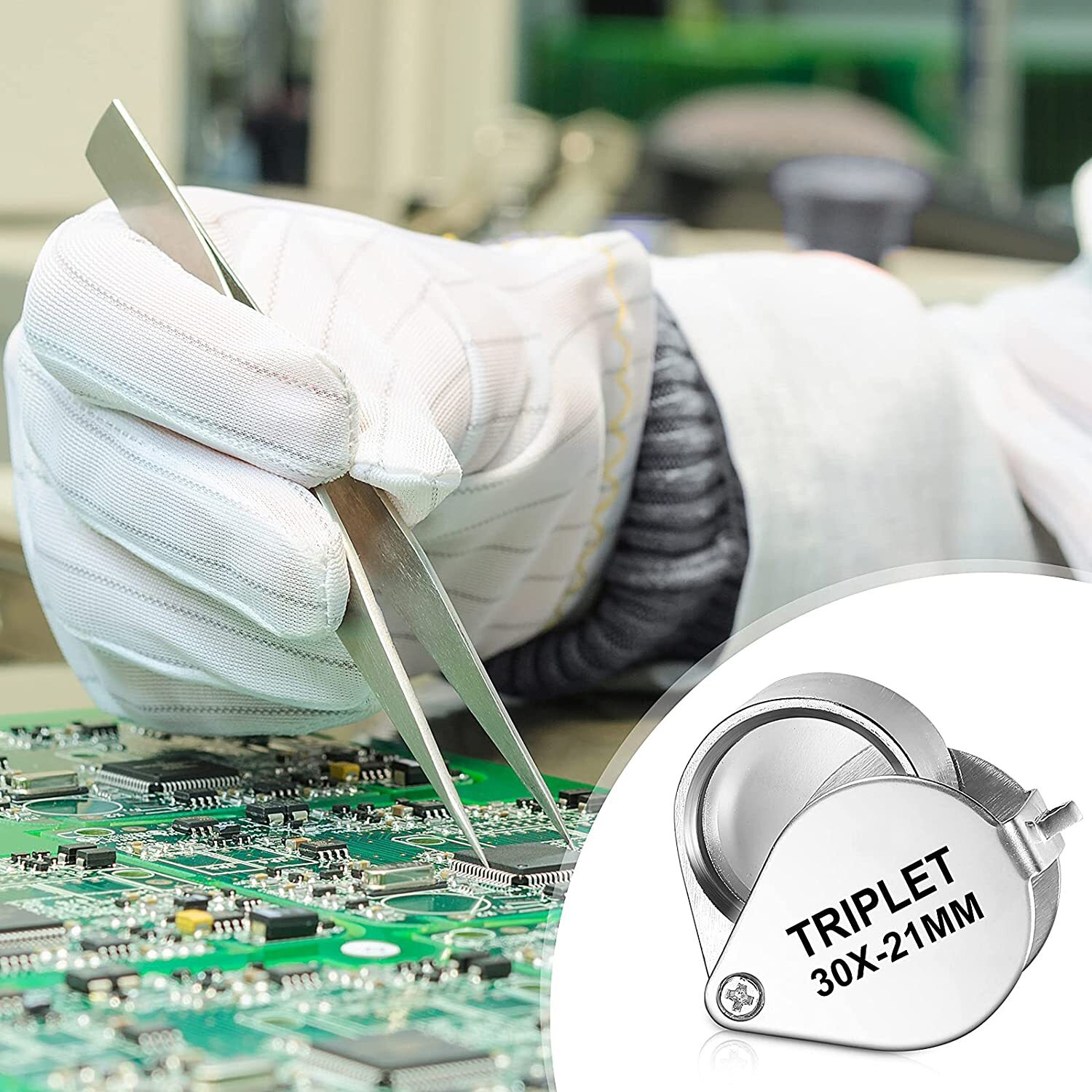 3x Magnifying Glass Jewelers Eye Loupe,10X/20X/30X Pocket Jewelry Loop ...