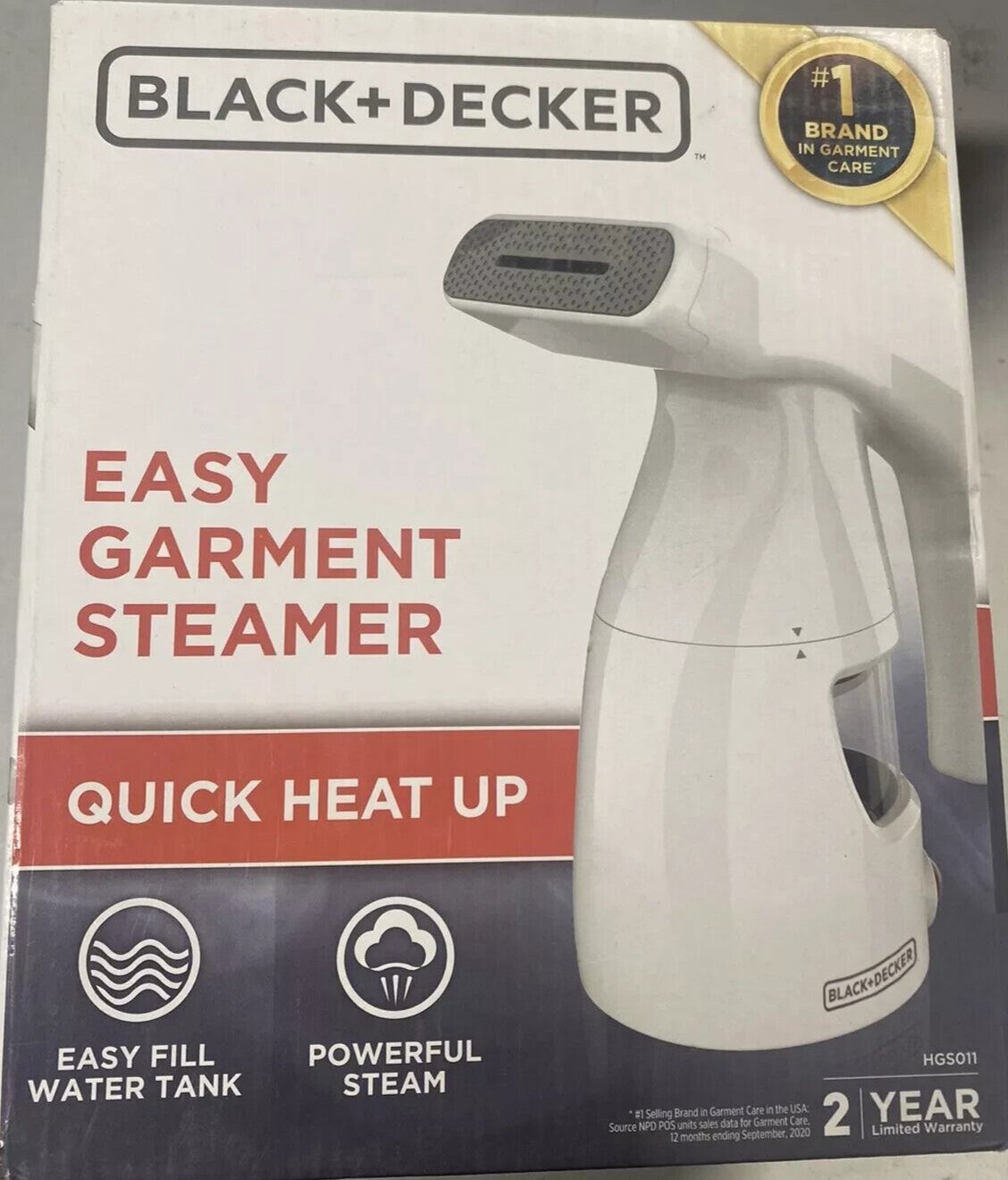 Black & Decker Easy Garment Steamer Powerful Quick Heat Up Easy Fill ...