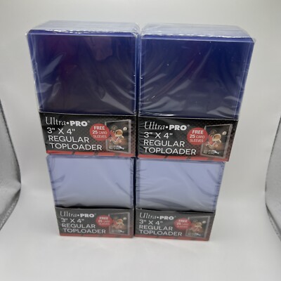Ultra Pro 3X4 Regular Toploaders 35pt 4 Packs of 25 WITH Card Sleeves ...