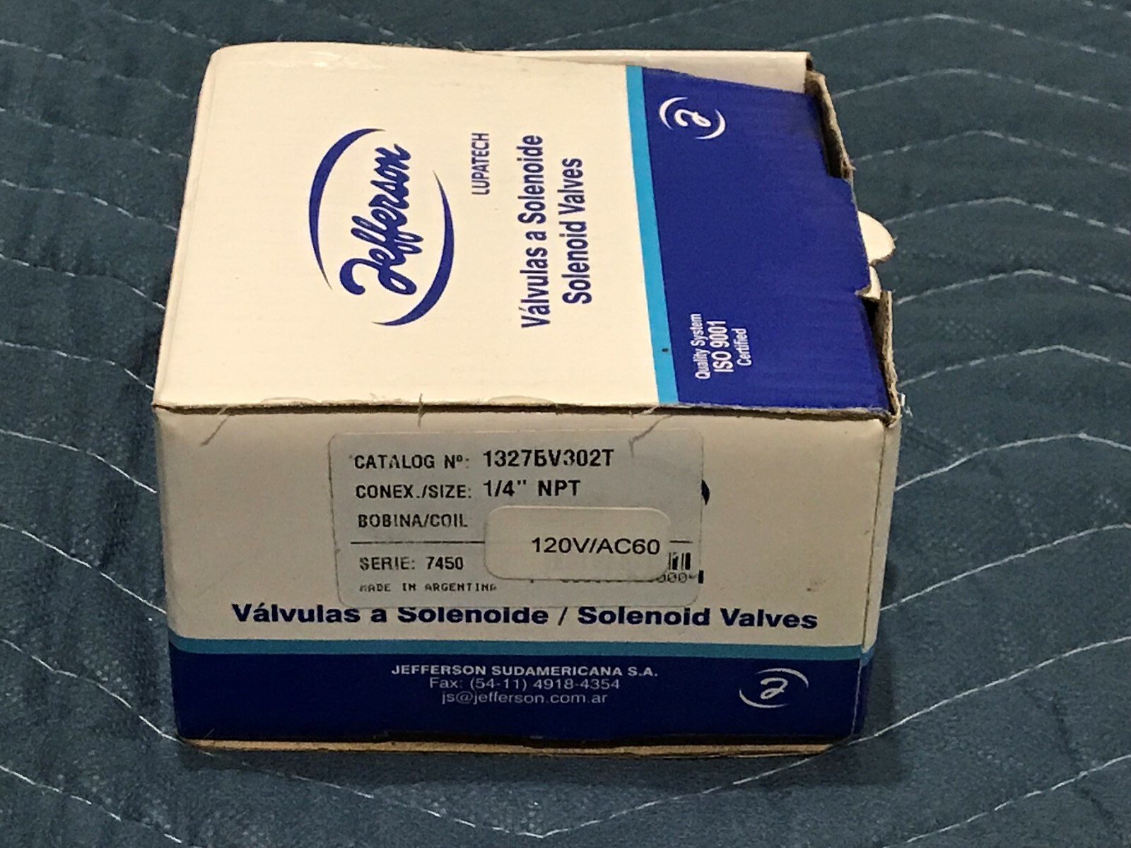 Jefferson Valve 1327BV302T-120VAC, 1327 Series 2-Way Solenoid Valve 1/4 ...