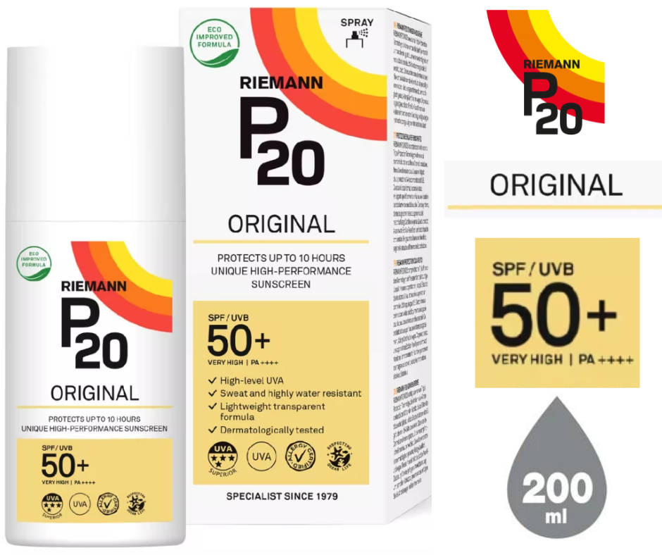 NEW RIEMANN P20 SUN PROTECTION - SPF20 LOTION, SPF30 SPRAY, SPF50 SPRAY ...