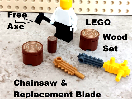 LEGO Wood Logs Rounds Printed Small & Trunk Chainsaw Replacement Blade ...